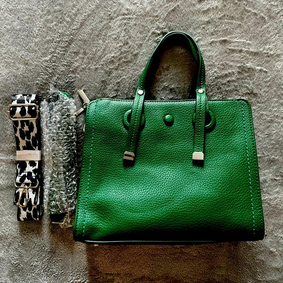 Bags | Kelly Green Leather Medium Crossbody Tote | Poshmark